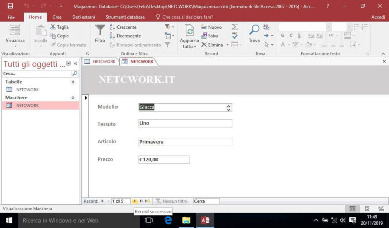 Come creare un database con Access 2016 | NETCWORK.IT Come creare un database con Access 2016 | NETCWORK.IT